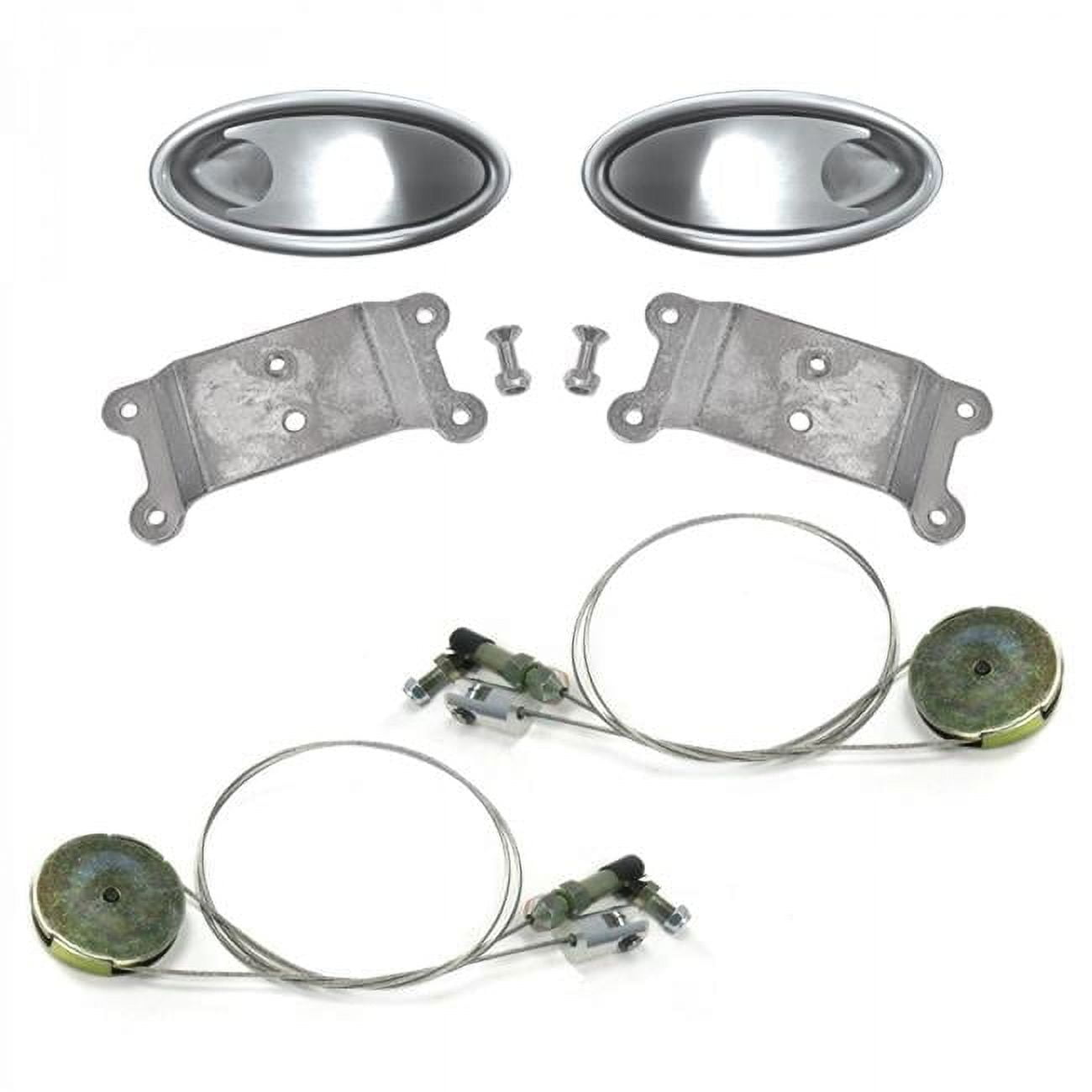 Door Handle Notch Lever Kit with Cable & Pulley System - Set of 2 ...