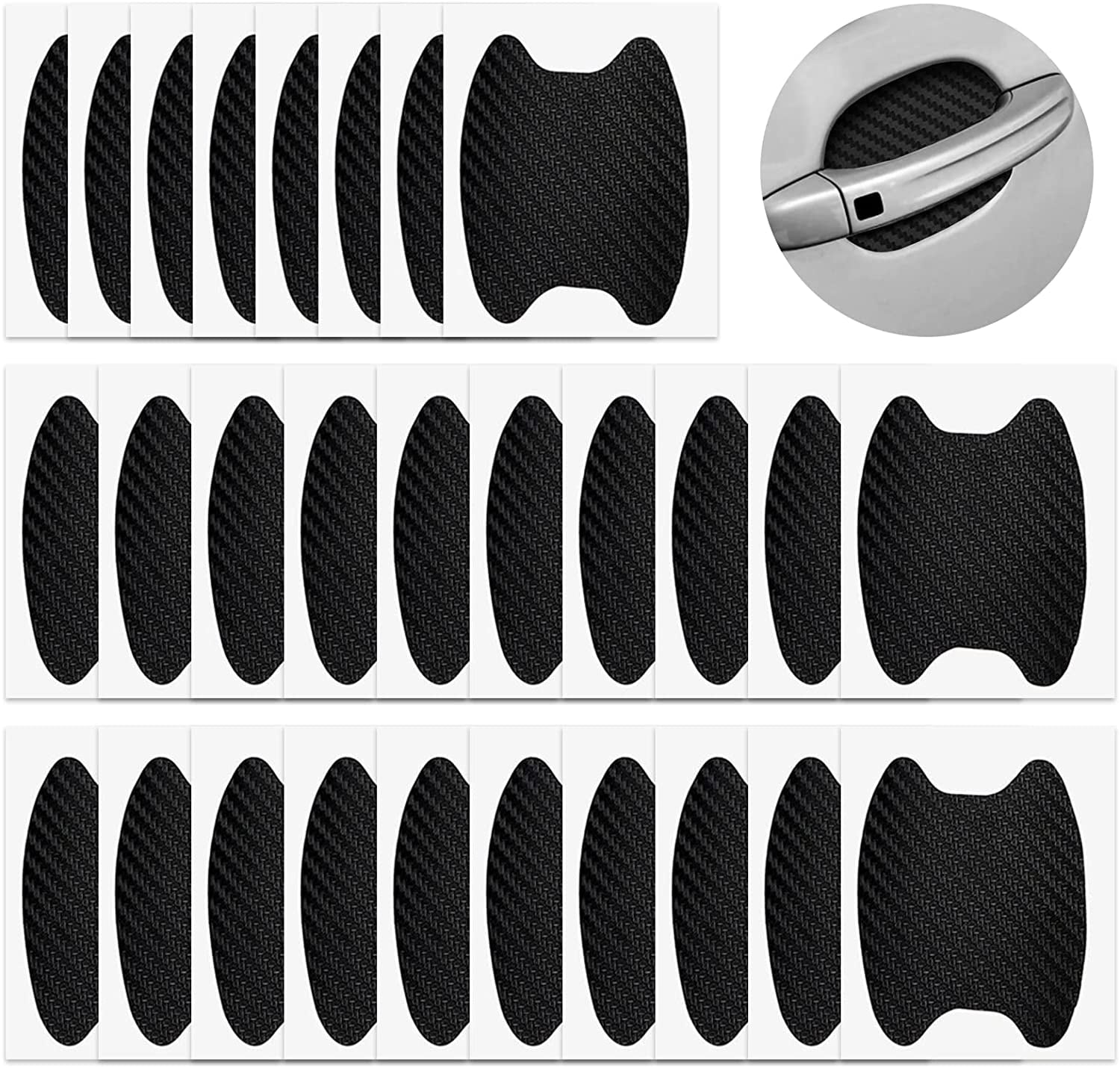 Door Handle Scratch Protectors,Carbon Fiber Texture Car Door Handle Cup ...