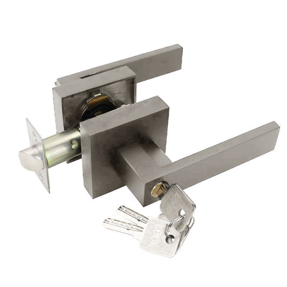 Door Handle Square Door Lock Set With Key Door Knob For Internal Wooden ...