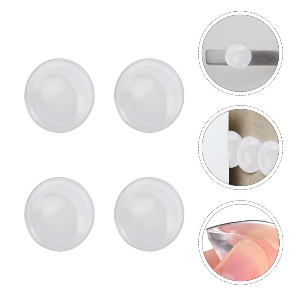 Door Handle Stop Wall Bumper Clear Rubber 6 X Protector Self Adhesive ...