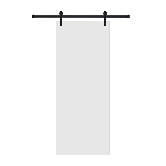 Door Handles 18Double Modern flat panel 18 in. x 80 in. MDF White Barn ...