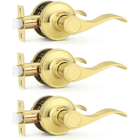 Door Handles Interior, Polished Brass Passage Door Lever, Closet ...