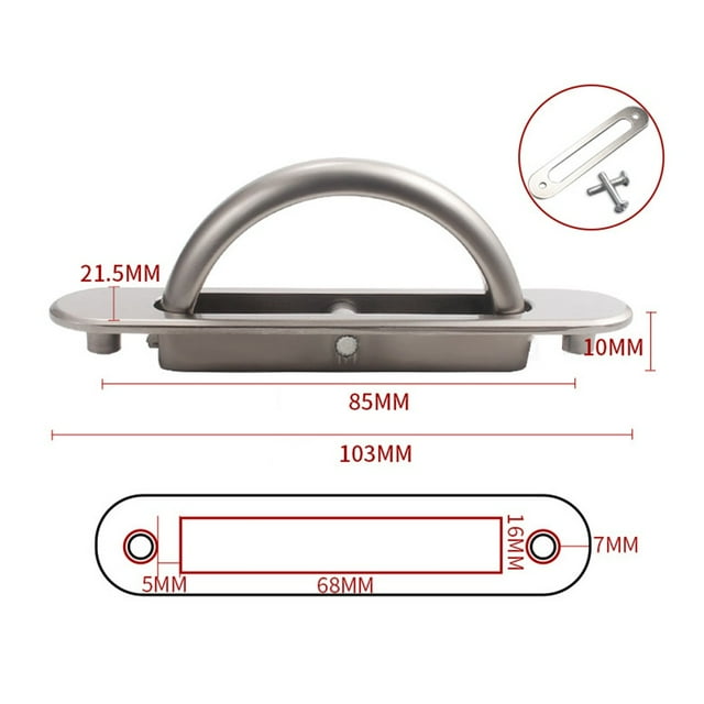Door Handles Zinc Alloy Recessed Flush Pull Cover Floor Cabinet Handle ...