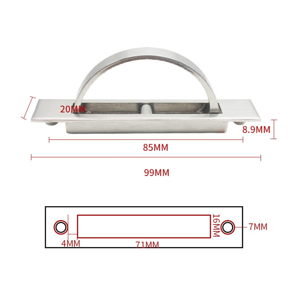 Door Handles Zinc Alloy Recessed Flush Pull Cover Floor Cabinet Handle ...