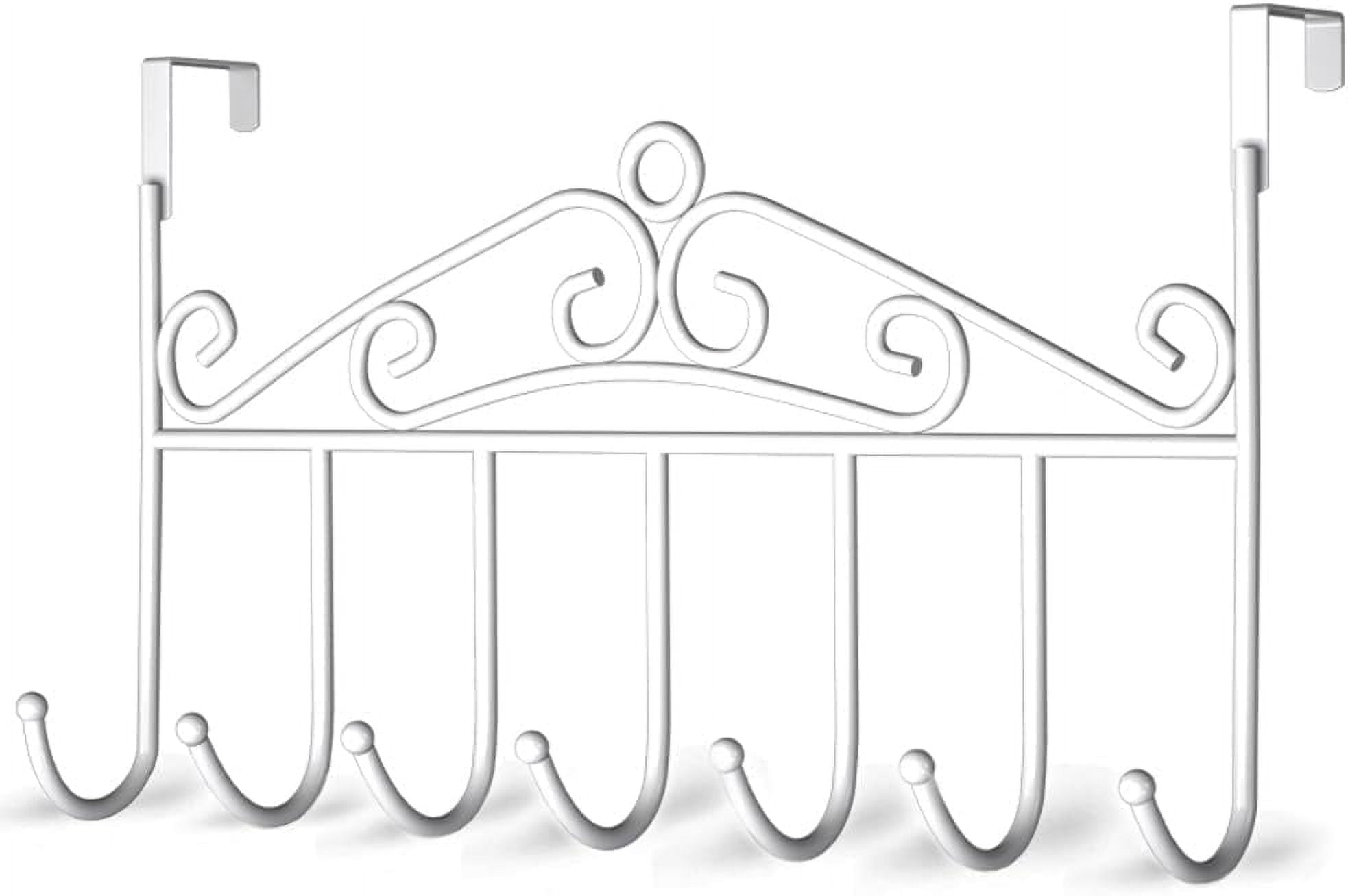 Wattne Over The Door Hanger, 7 Hooks, Heavy Duty, Stainless Steel ...