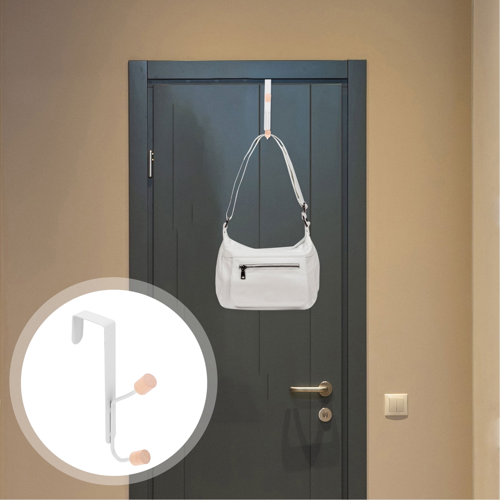 Toyandona Sturdy White Over Door Hook Hanger Made from Carbon Steel for ...