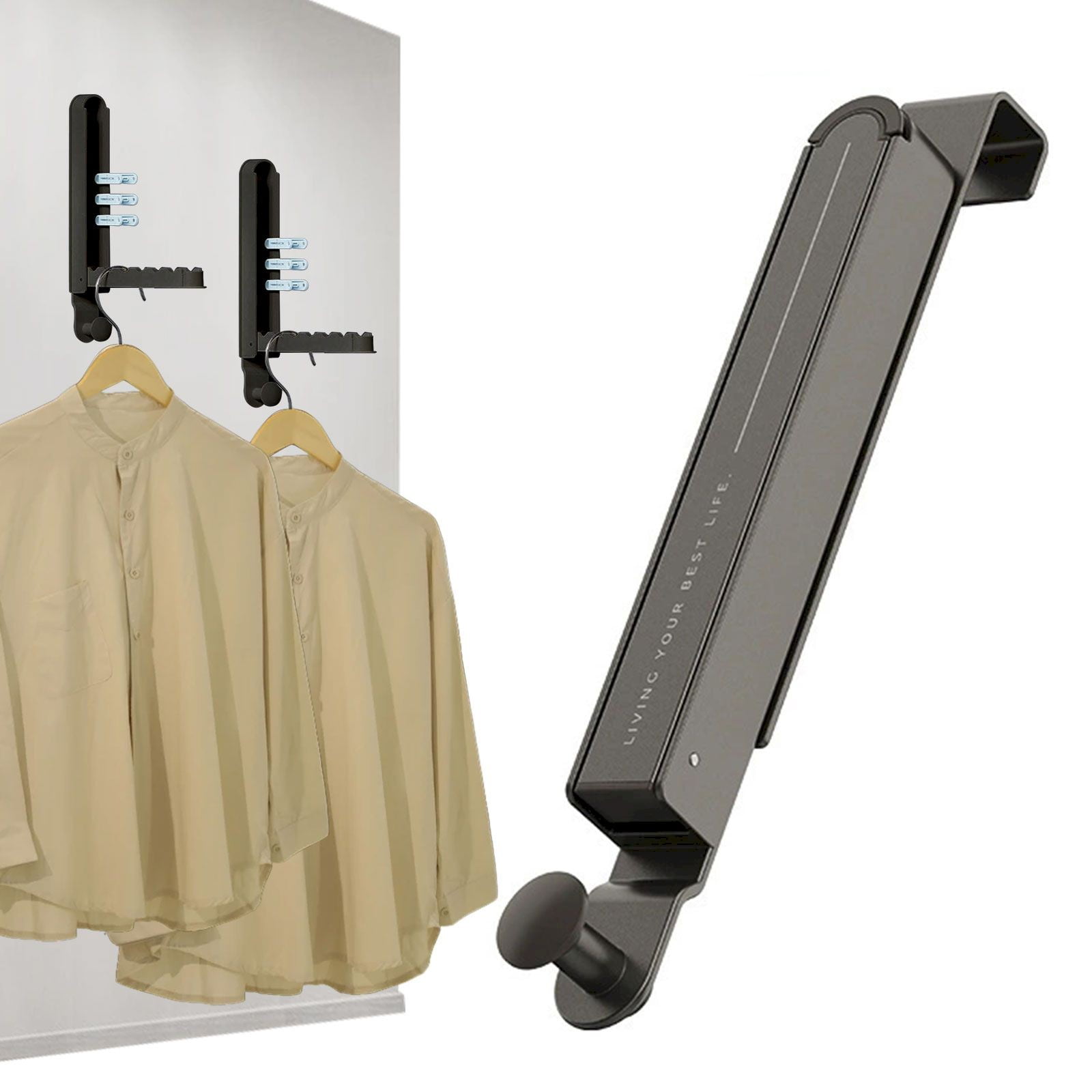 Over The Door Hanger Folding Clothes Drying Rack, Folding Hanging Coat ...