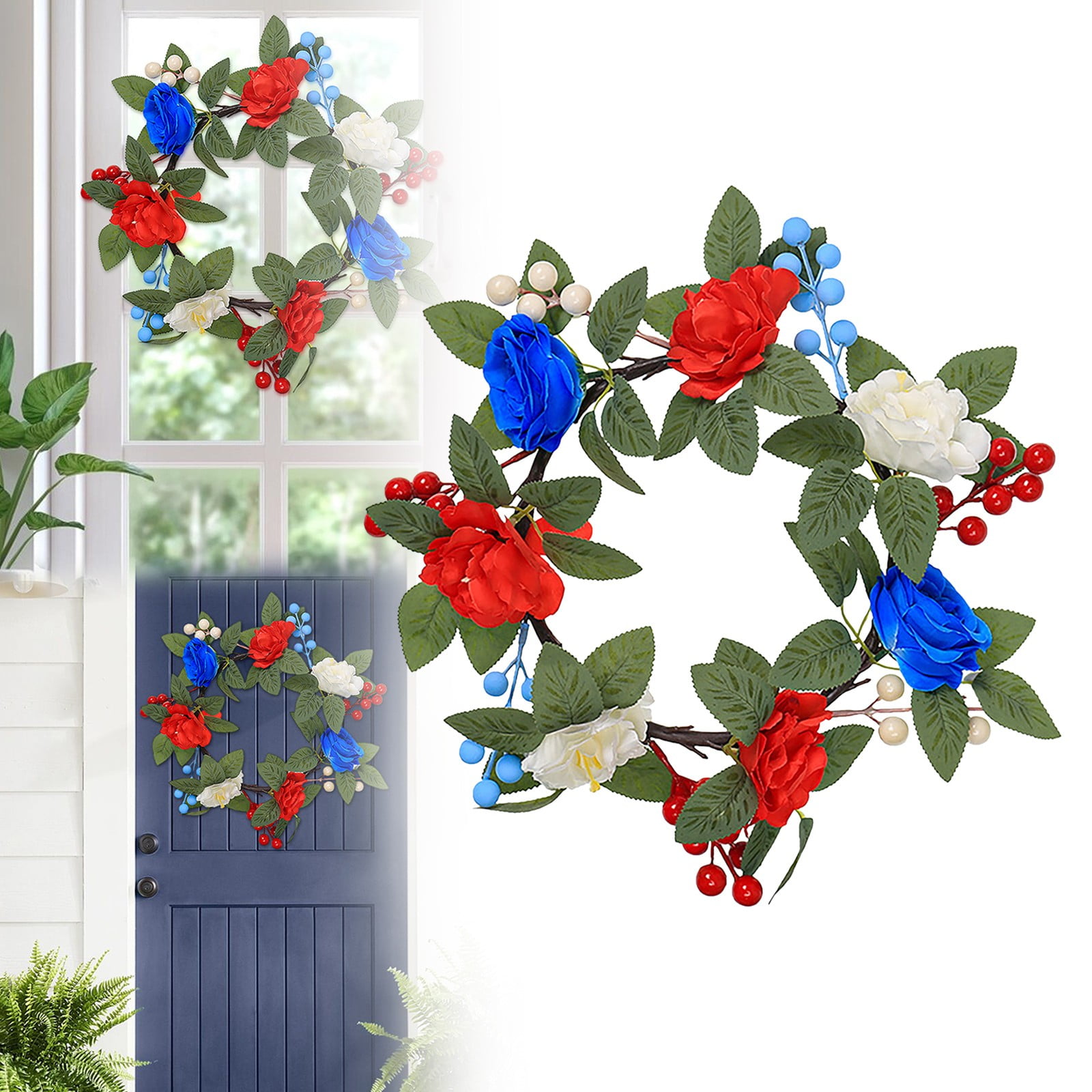 Door Hanger Sign,Flag Wreaths For Front Door,Seasonal Outdoor Flags ...