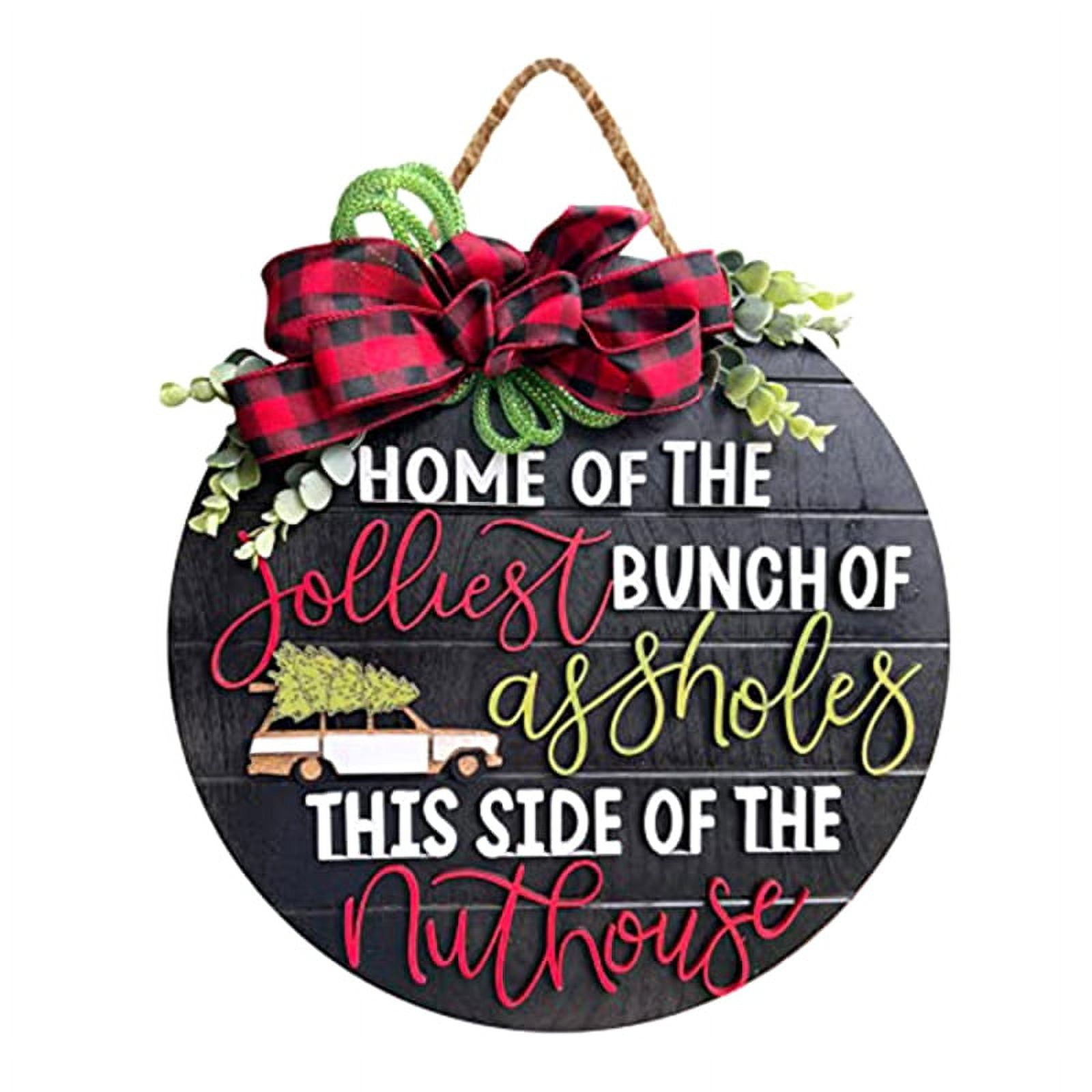 Door Hanger Sign Welcome Sign for Front Door-Round Hanging Sign for ...