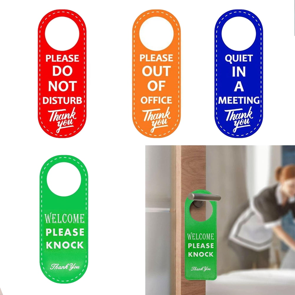 Door Hanger Tags Pu Leather Cleaning Label Do Not Disturb Signs Double ...