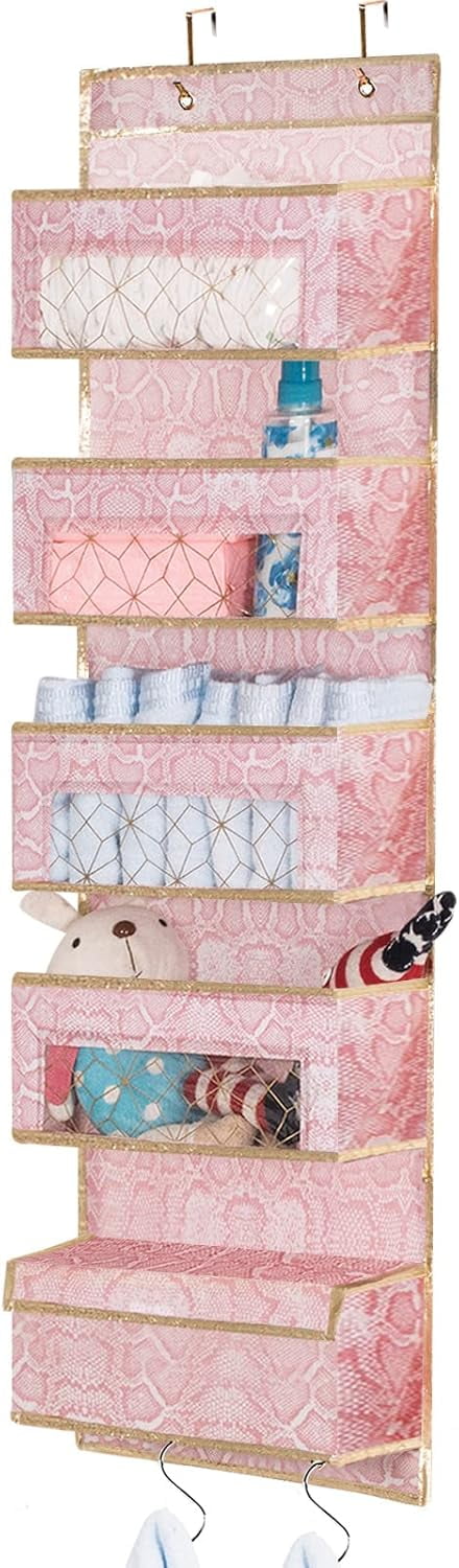 Over Door Hanging Organizer - Closet Door Storage Organizer 5 Large ...