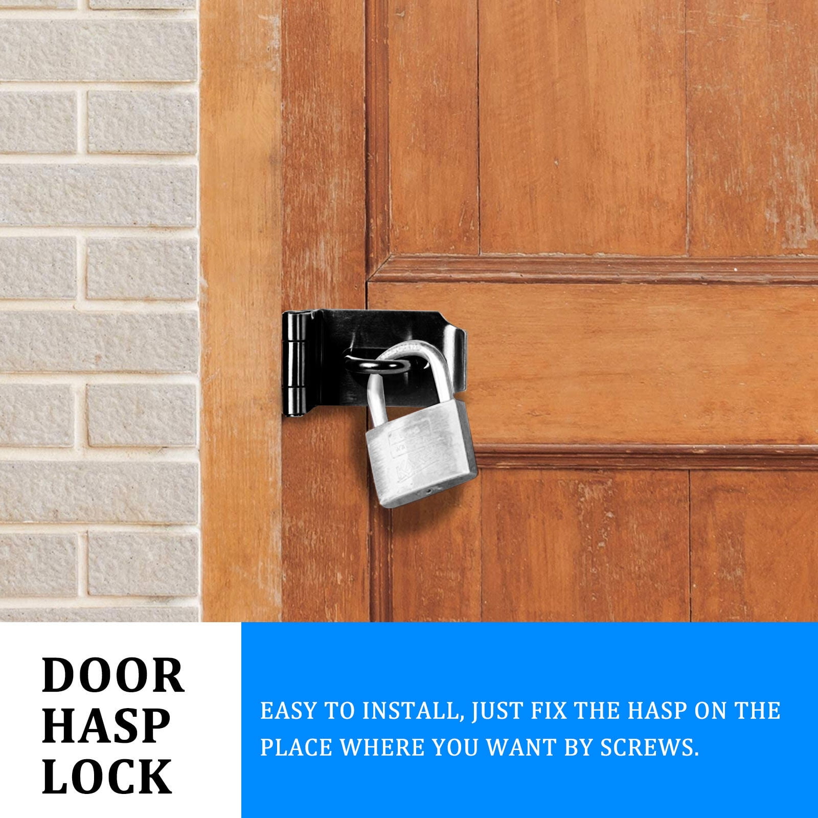 HAKIDZEL Cabinet Door Latches Stainless Steel Hasp Lock 2Pcs Heavy Duty ...