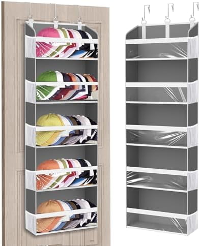 Over the Door Hat Organizer for Baseball Caps, Hold up to 60 Hats Rack ...