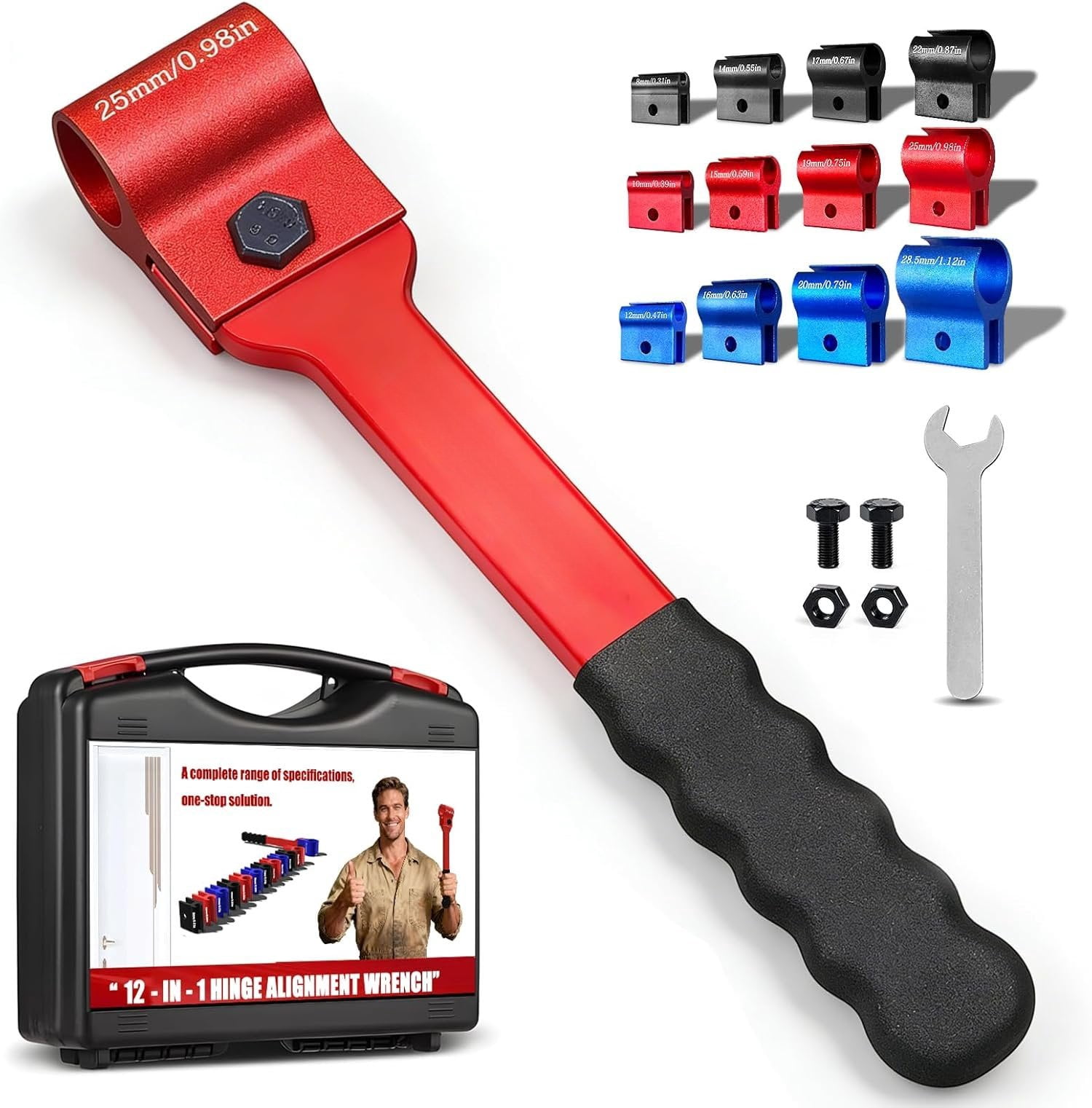 Door Hinge Adjustment Tool Set - 12 In 1 Hinge Gap Adjustment Wrench ...