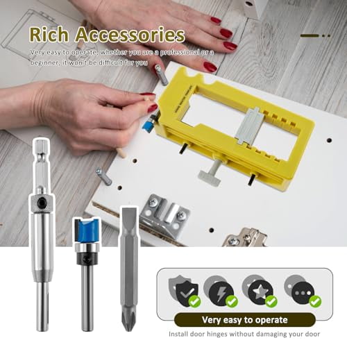 Door Hinge Mortise Jig Kit, Premium Router Template for Cabinet Hinge ...