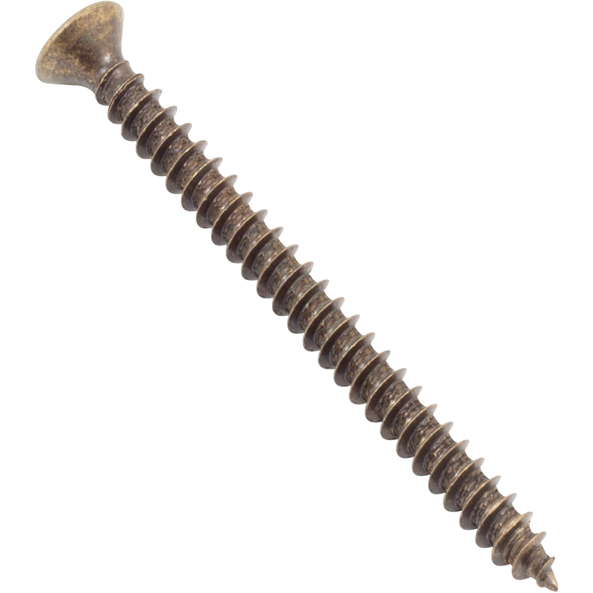 Door Hinge Screws, #9 x 2-1/4", 6-Pack, Antique Brass by Stone Harbor ...