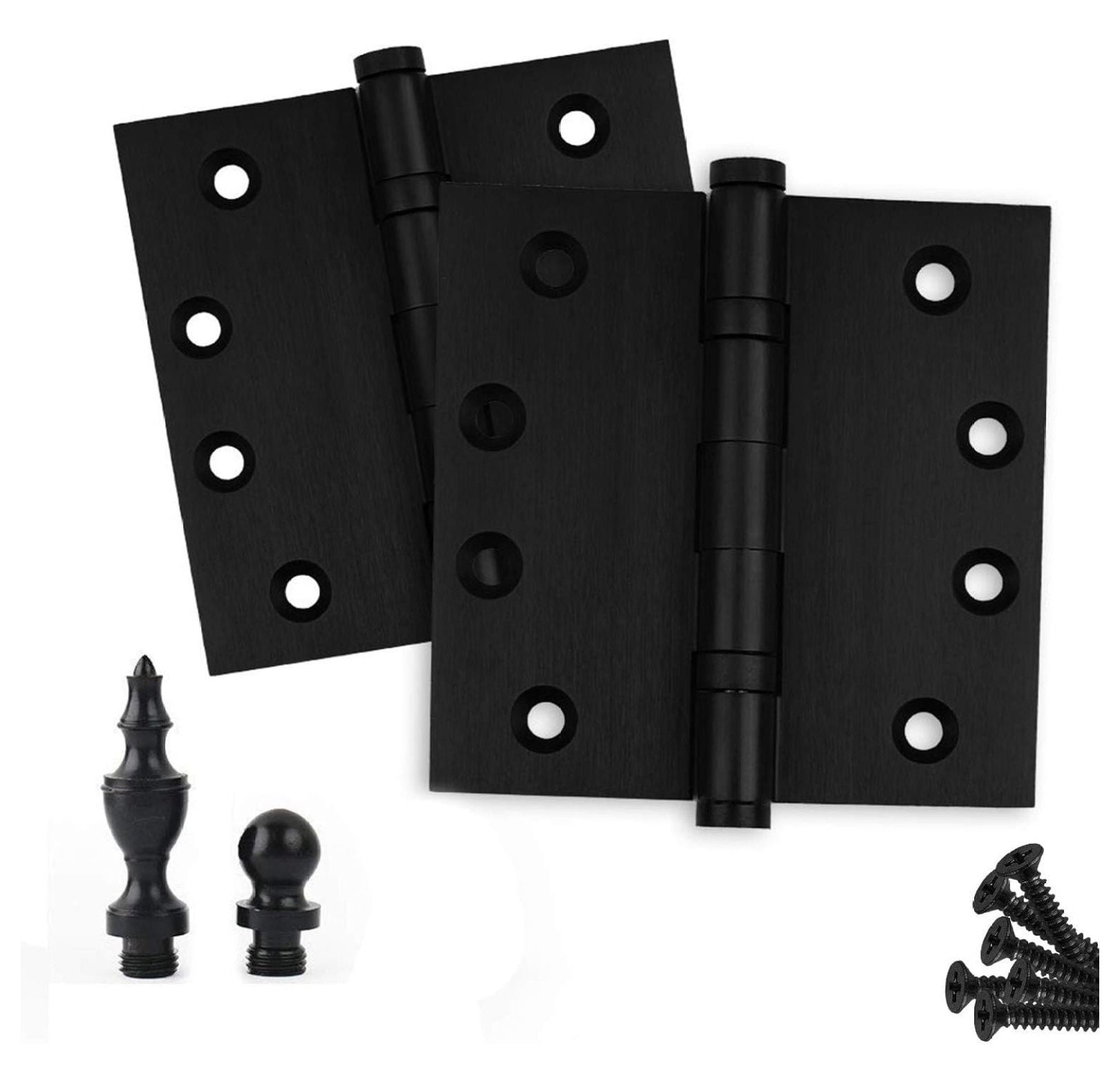 Door Hinge Solid Brass - 4 x 4 Inch, Heavy Duty, Black, Bearings, Rust ...