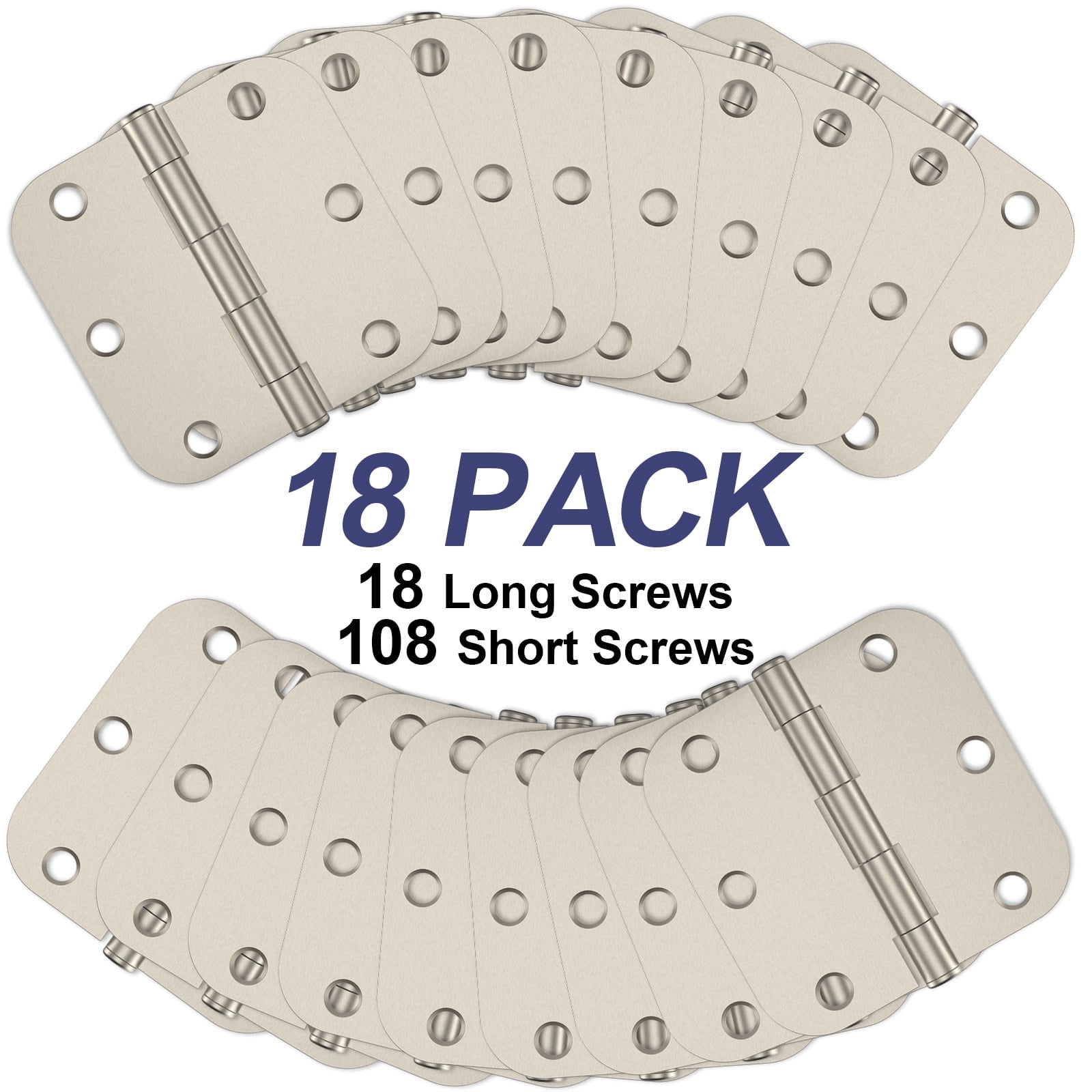 Treasem Squeak-free Door Hinges, 3.5 inch, 5/8" Radius Rounded Corners ...