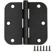 3 Pack Rounded Door Hinges 4 Inch with 5/8" Radius Corner, Matte Black ...