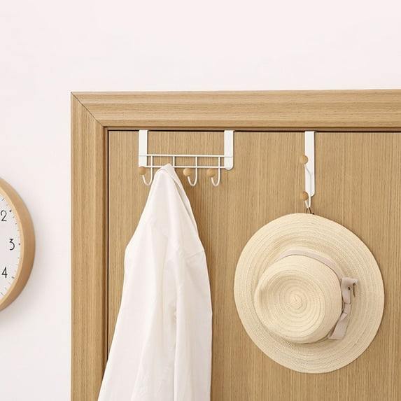 Over Door Hook Clothes Hanger Rack | Iron, White | Fits Cabinet & Room ...