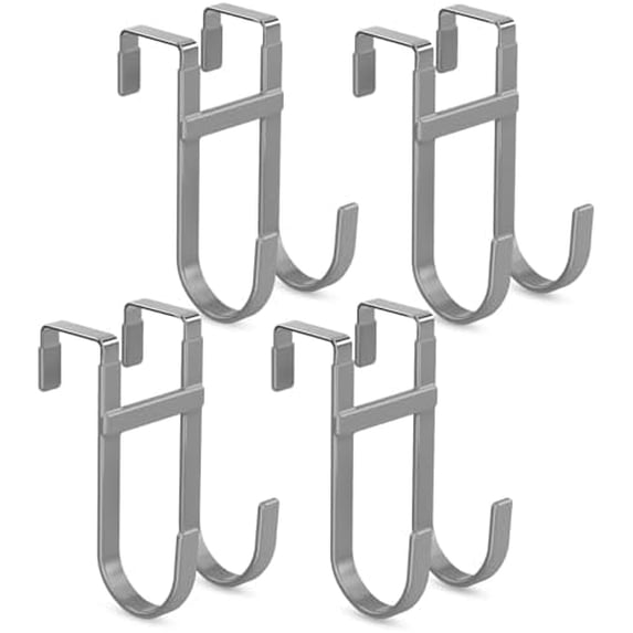 Over The Door Hooks - 4 Pack Heavy Duty Dual-Hook Organizer Hanger with ...