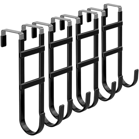 Over The Door Hooks - 4 Pack Heavy Duty Dual-Hook Organizer Hanger with ...