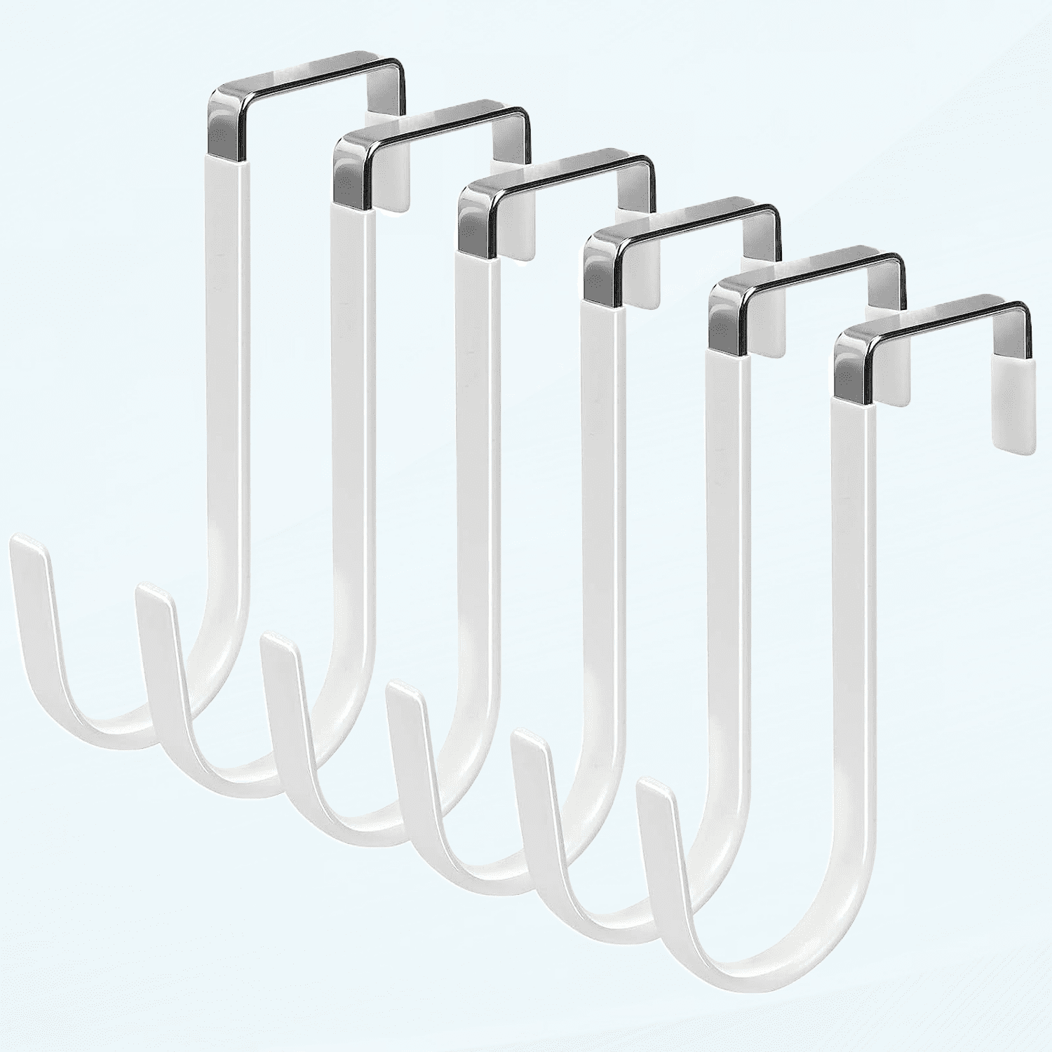 Over the Door Hooks, 6 Pack Door Hangers Hooks with Rubber Prevent ...