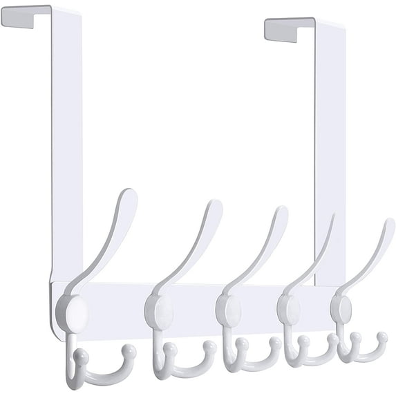 Over The Door Hooks Door Hanger Hook Rack with 5 Tri Hooks for Hanging ...