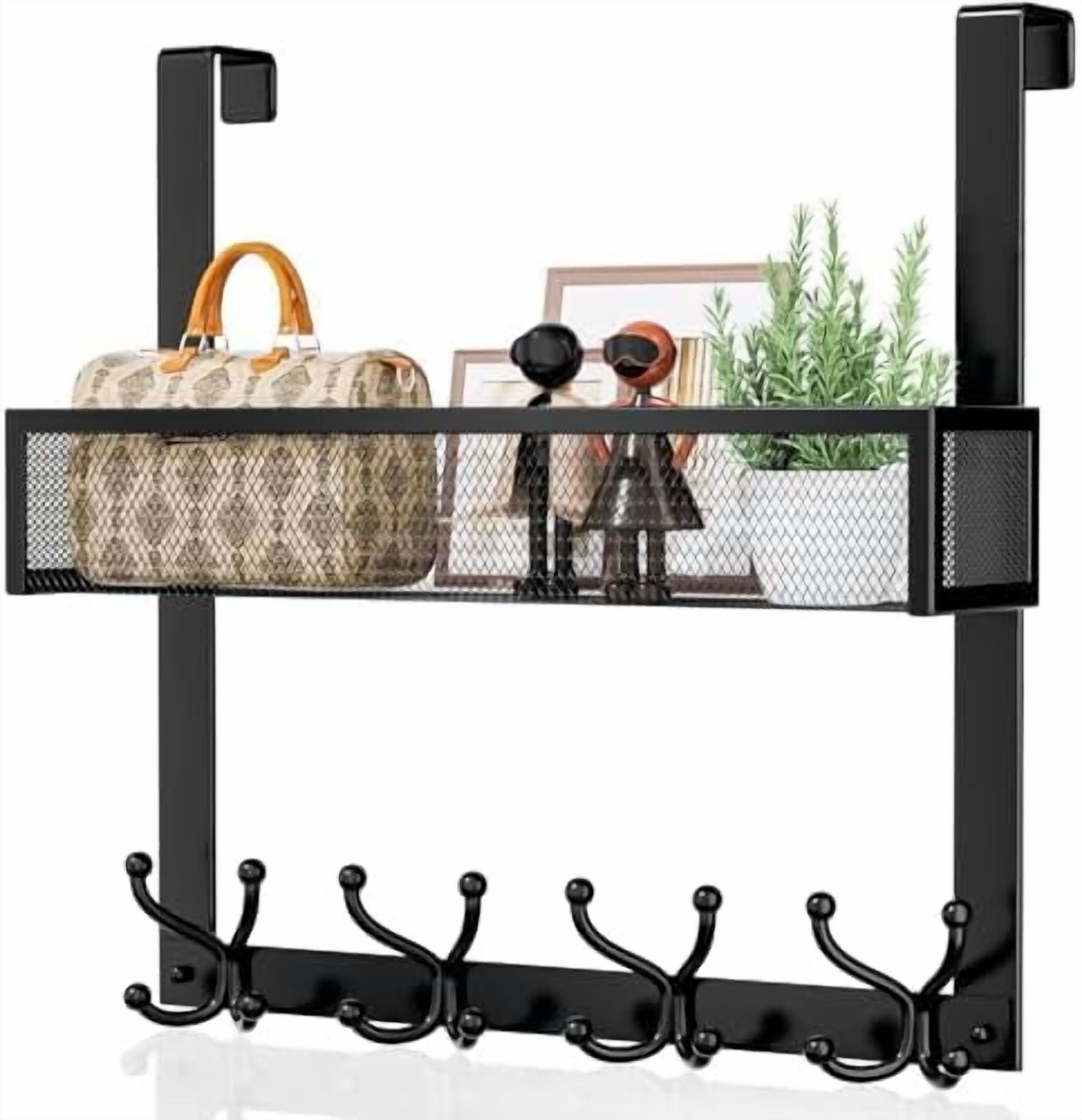 Over The Door Hooks Organizer - Over Door Hanger with 16 Hooks & 2 ...