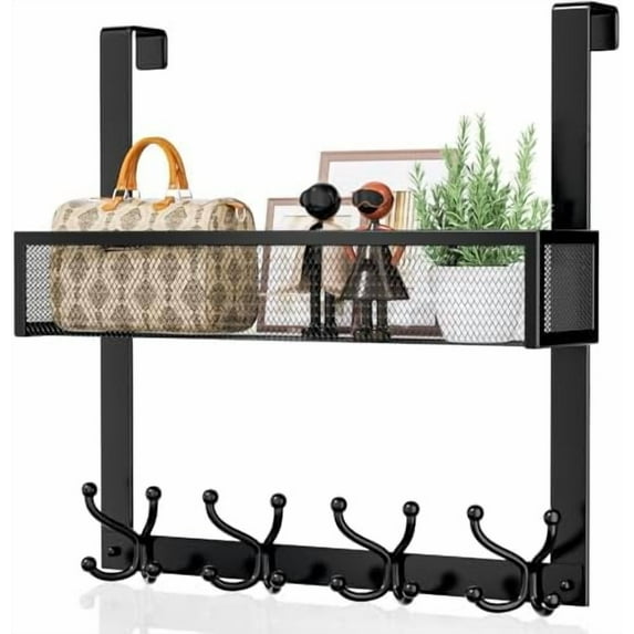 Over The Door Hooks Organizer - Over Door Hanger with 16 Hooks & 2 ...