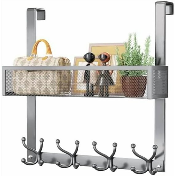 Over The Door Hooks Organizer - Over Door Hanger with 16 Hooks & 2 ...
