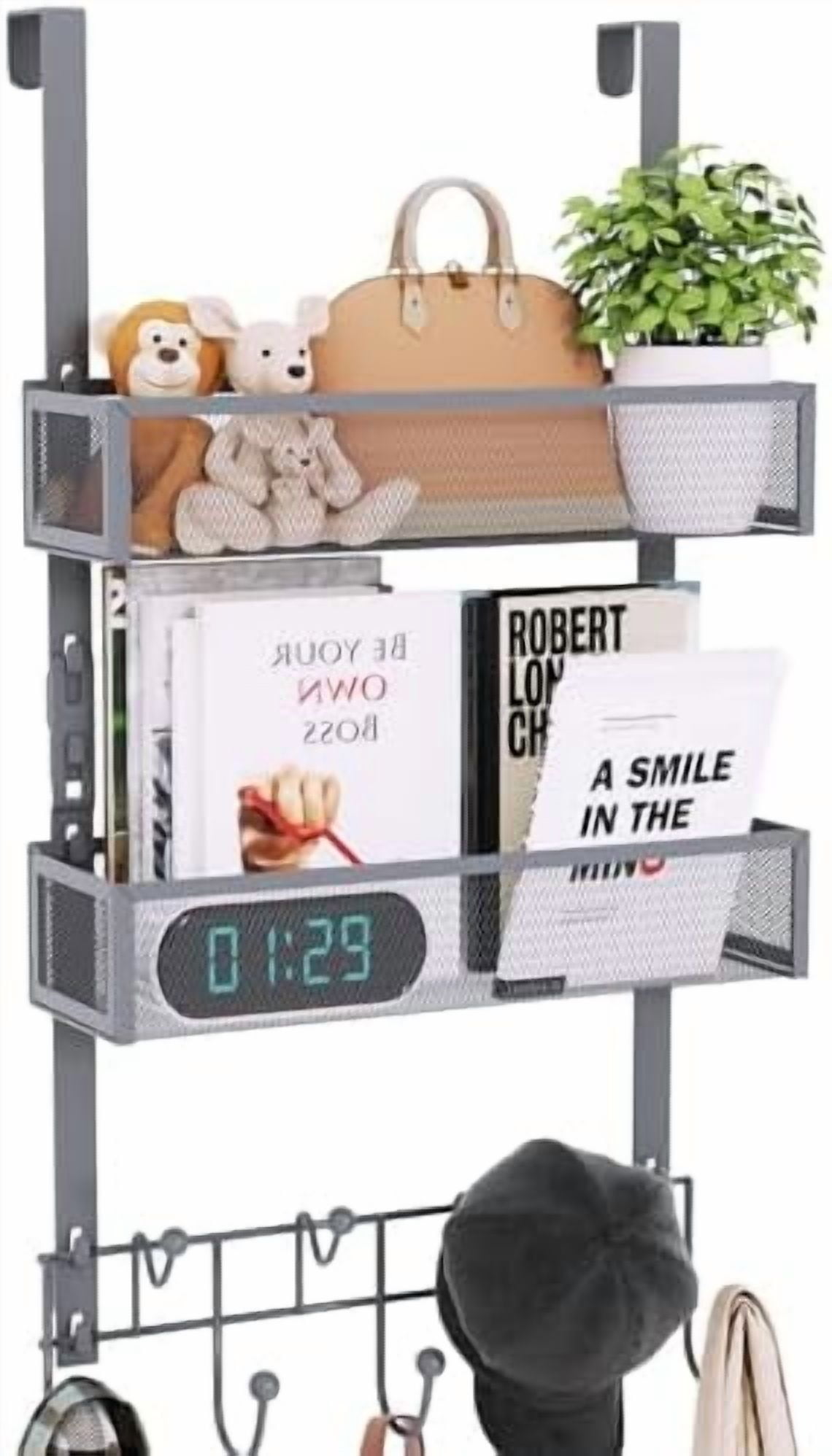 Over The Door Hooks Organizer - Extra Long Door Hanger with 9 Coat ...