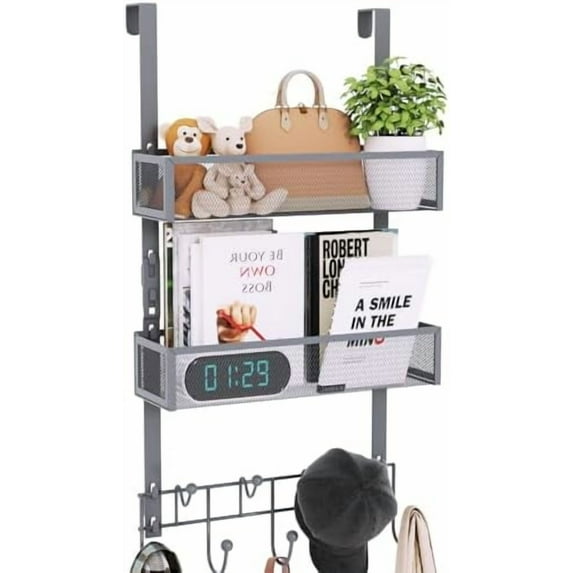 Over The Door Hooks Organizer - Extra Long Door Hanger with 9 Coat ...