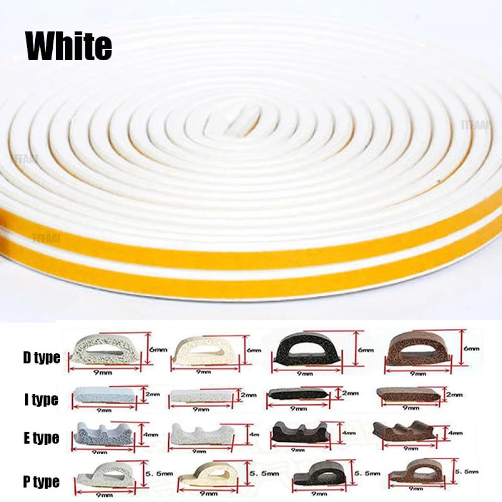 Door Insulation Seal Strip Tape Self-adhesive Acoustic Rubber Foam Weatherstrip Window Sound ...