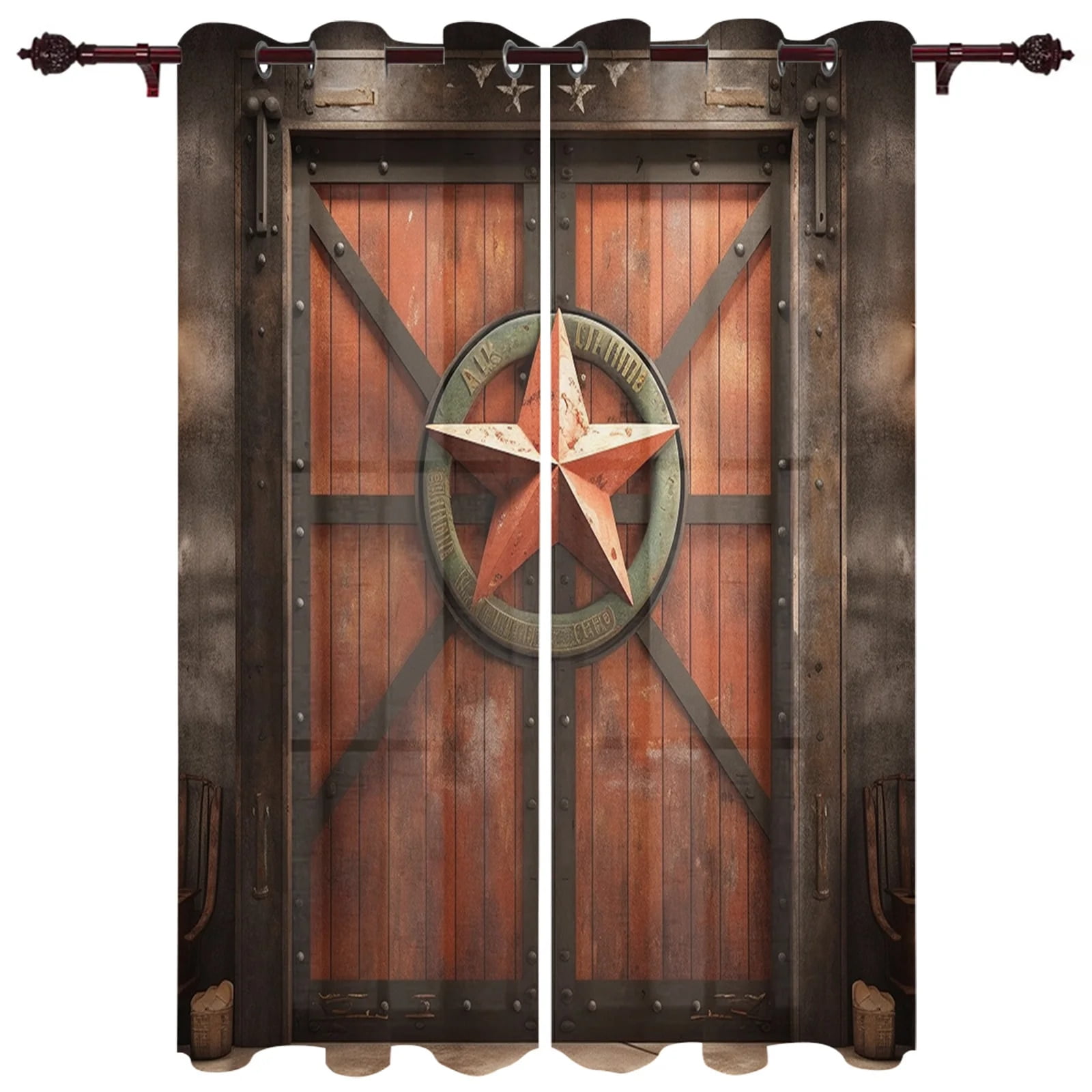 Door Iron Gate Curtains for Bedroom Living Room Window Curtain ...