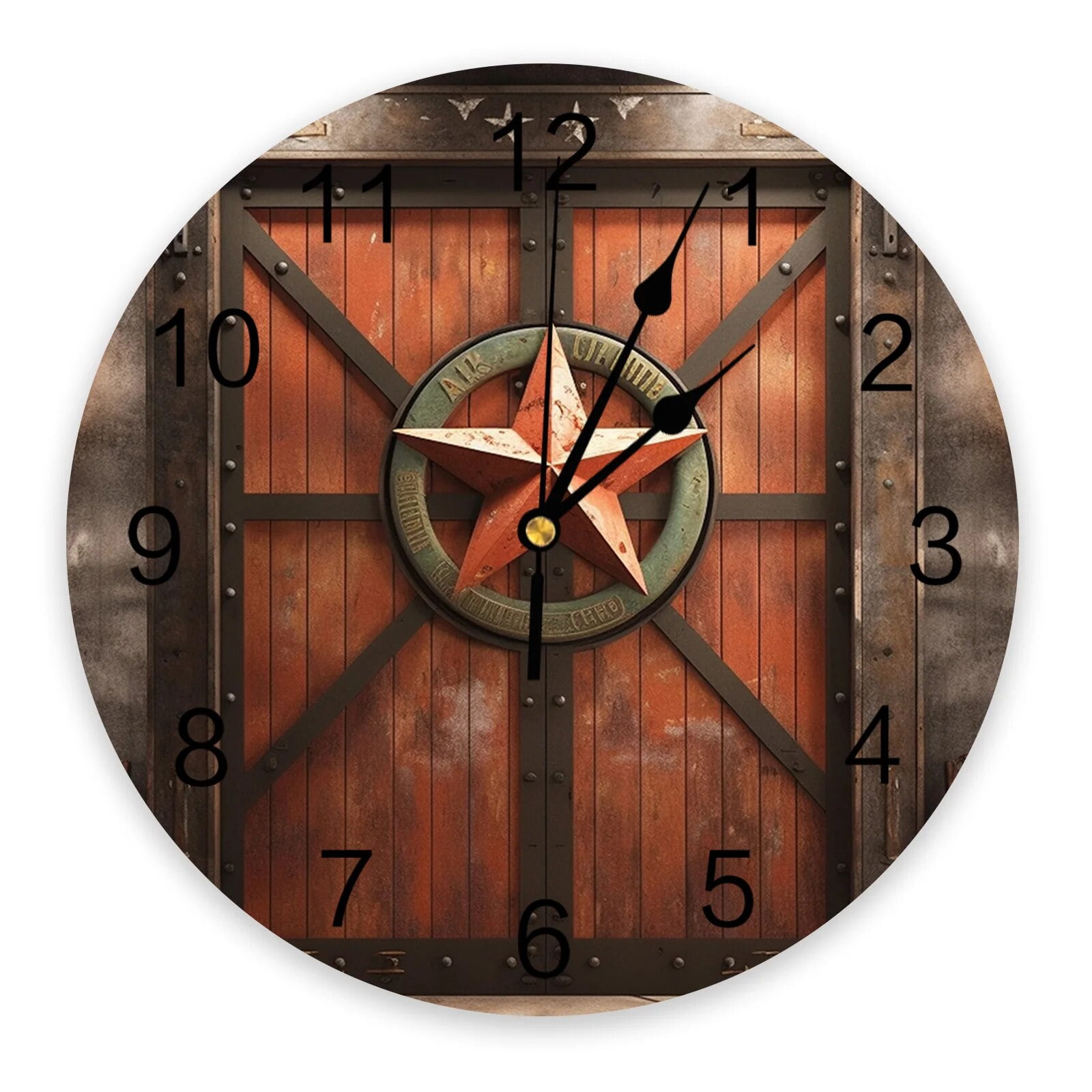 Door Iron Gate Wall Clock Large Modern Kitchen Dinning Round Wall ...