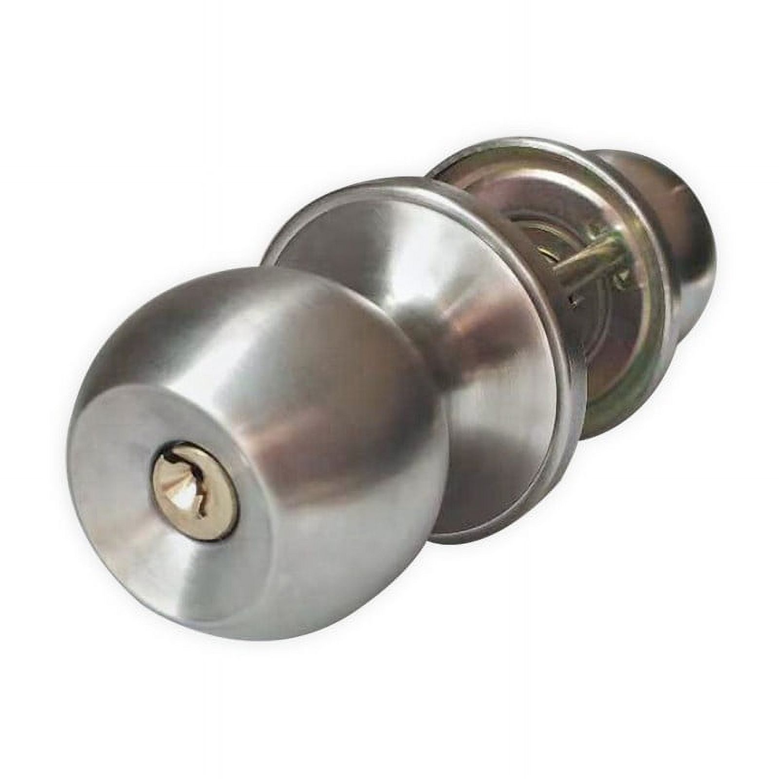 Door Knob Handle Lock With Key Privacy Passage Round Home Sliver ...