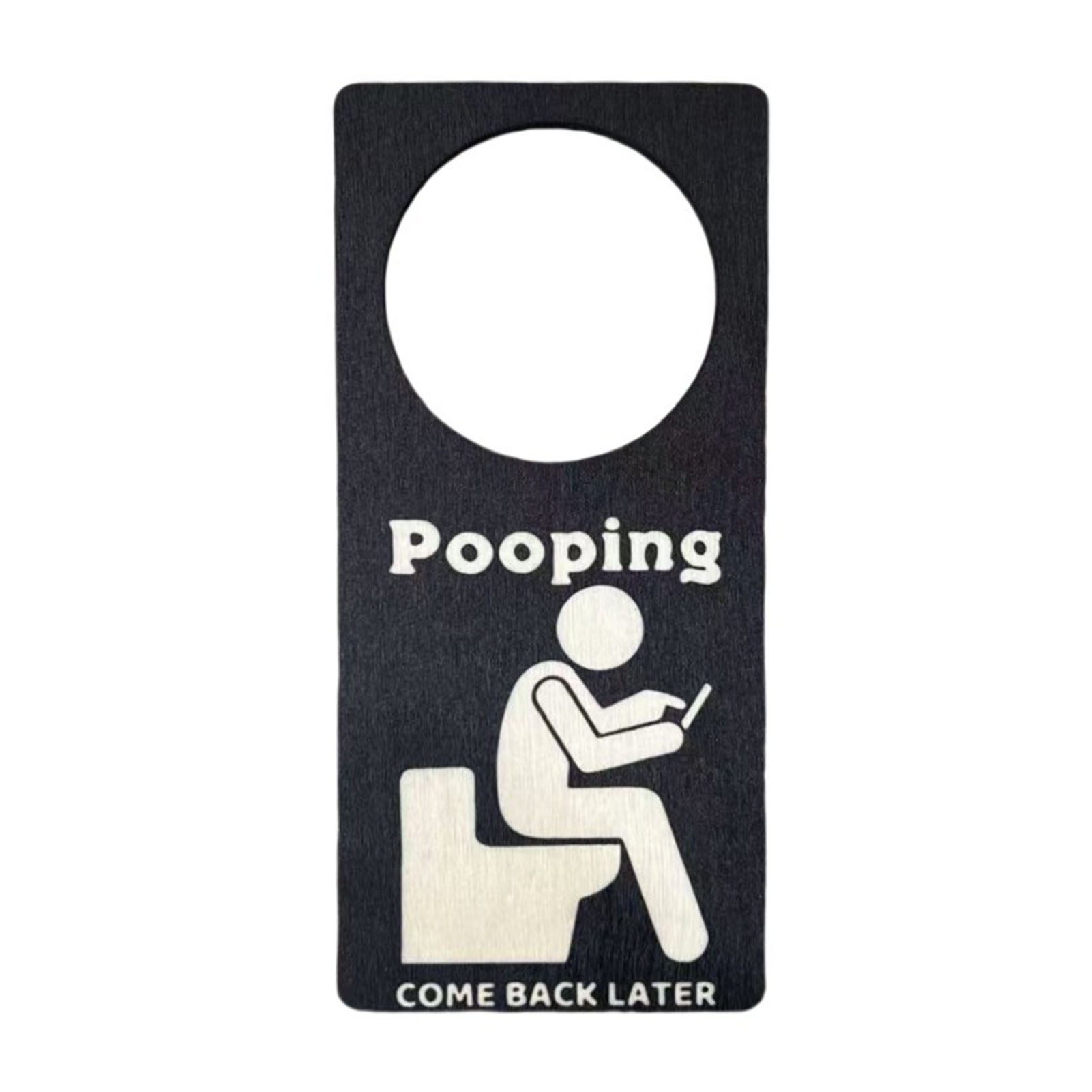 Door Knob Sign Wooden Door Hanger Sign Pooping Come Back Later Door ...