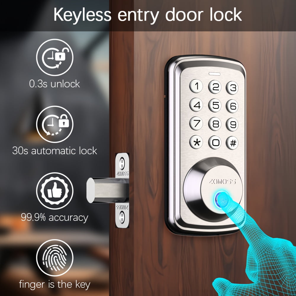 Door Knob Smart Keypad Door Lock - Keyless Entry with Anti-Peeking ...