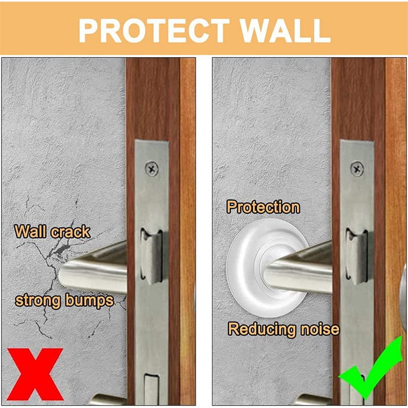Door Knob Wall Shield Clear Soft Rubber Door Stopper Door Handle Bumper ...