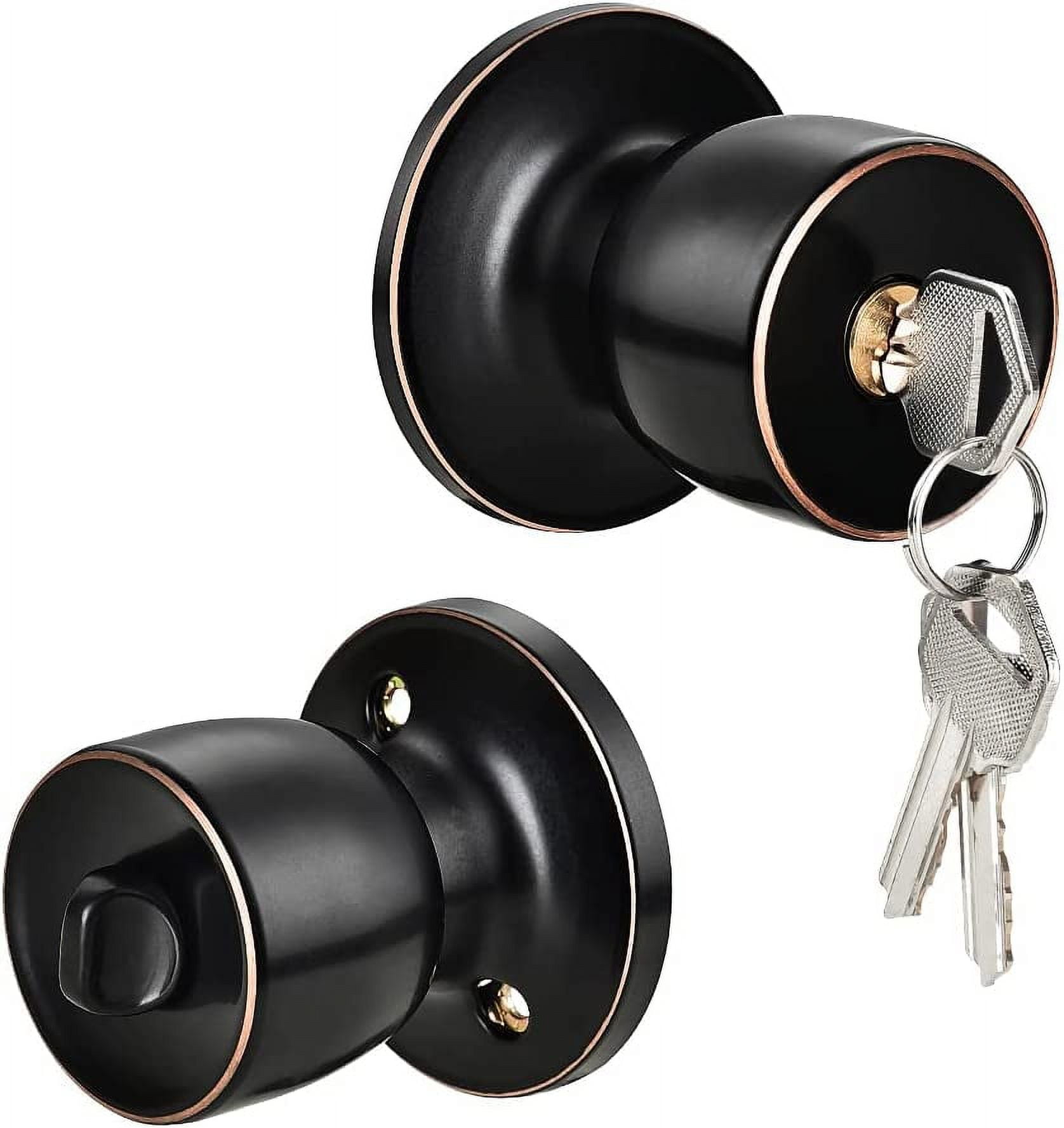 Door Knob with Lock and Key Oil Rubbed Bronze. Door Handle for Bedroom ...