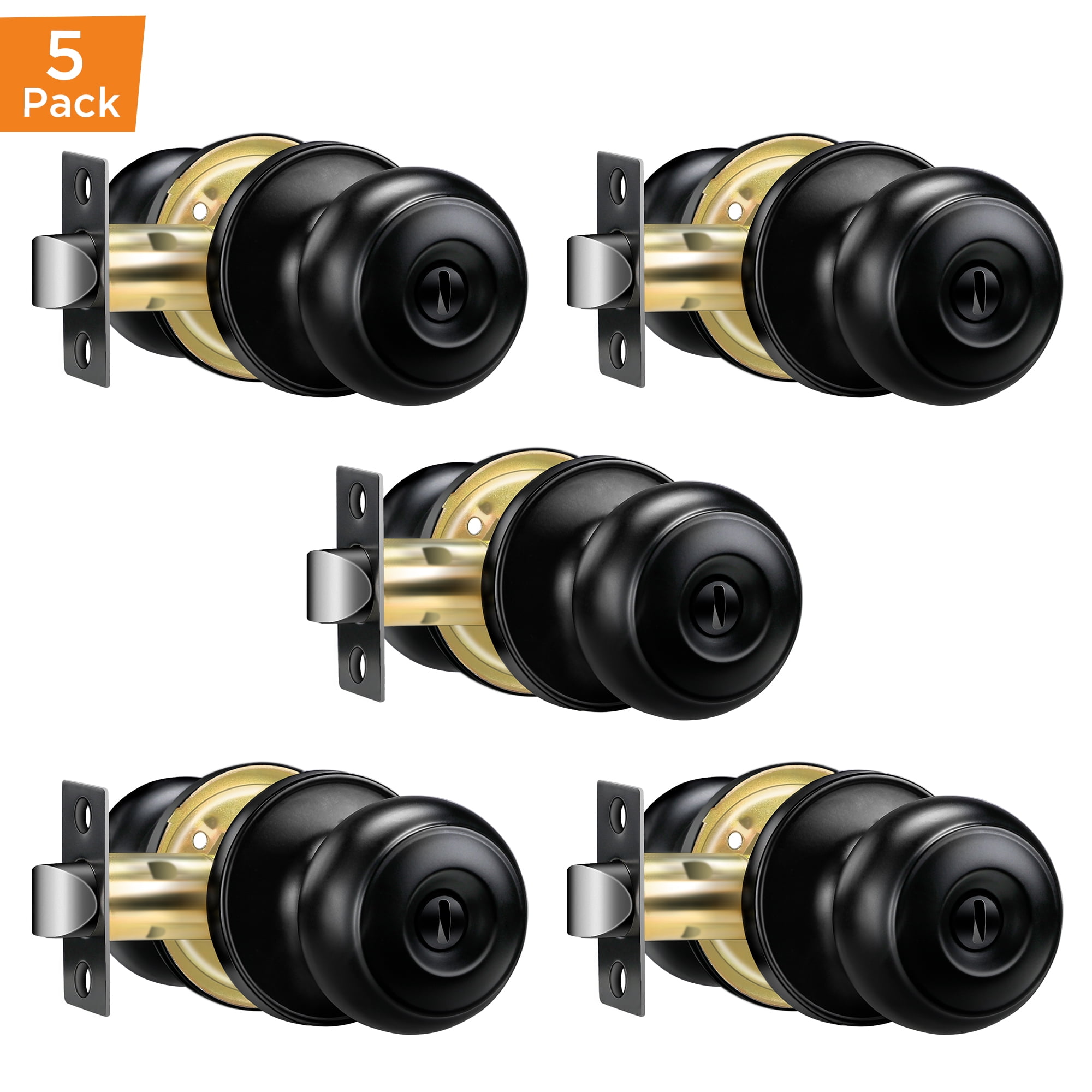 Door Knobs with Lock, 5/10Pack Door Handle Locks for Interior, Bedroom ...