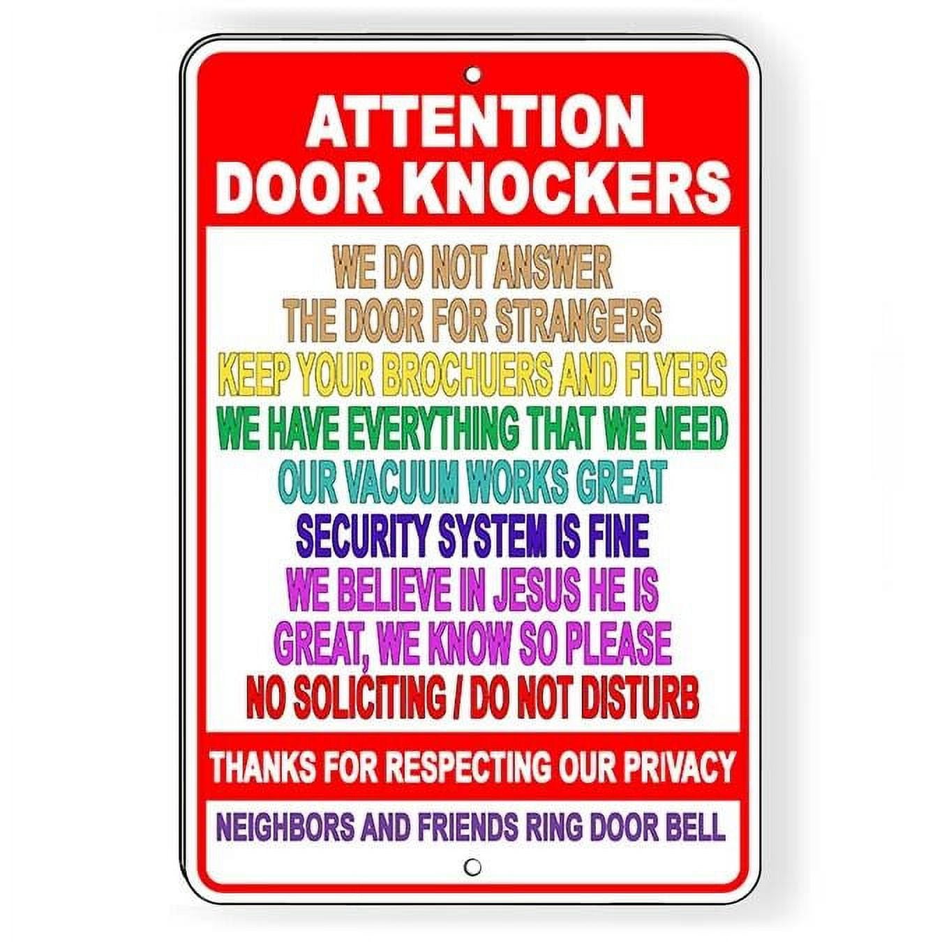 Door Knockers Do Not Disturb Sign I350 funny no soliciting Size: 8 x 12 ...