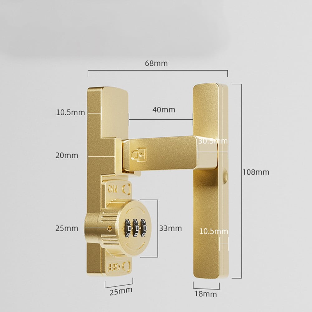 Door Latch 90 Degrees Sliding Door Lock Free-Punch Interior Door Bolt ...