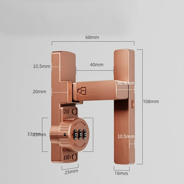 Door Latch 90 Degrees Sliding Door Lock Free-Punch Interior Door Bolt ...