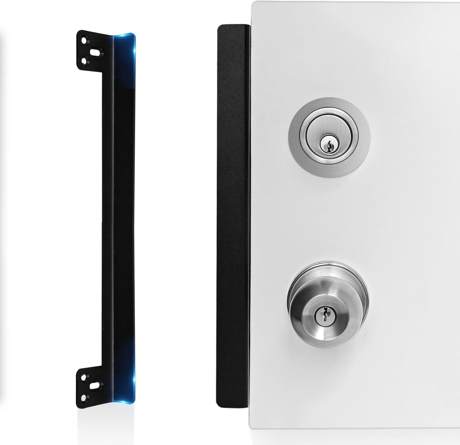 Door Latch Guard Plate 12” with 1” Offset Cover, Protector Shield for ...