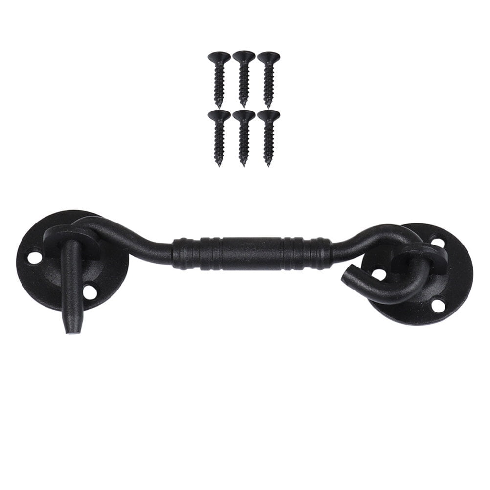 OUNONA Black Stainless Steel Door Hook with Privacy Hook and 2 Eye ...