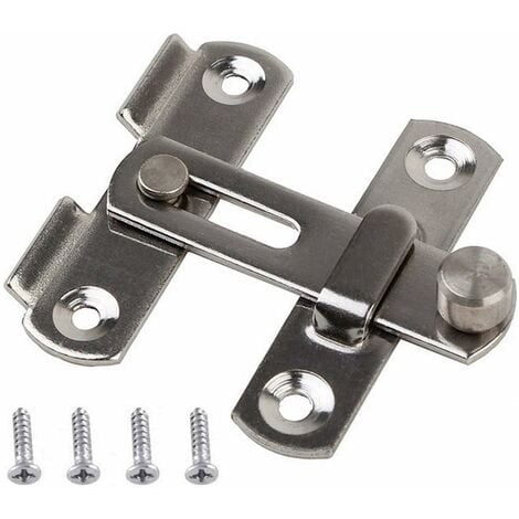 Door Latch Sliding Lock, Stainless Steel Door Lock with Screws Security ...