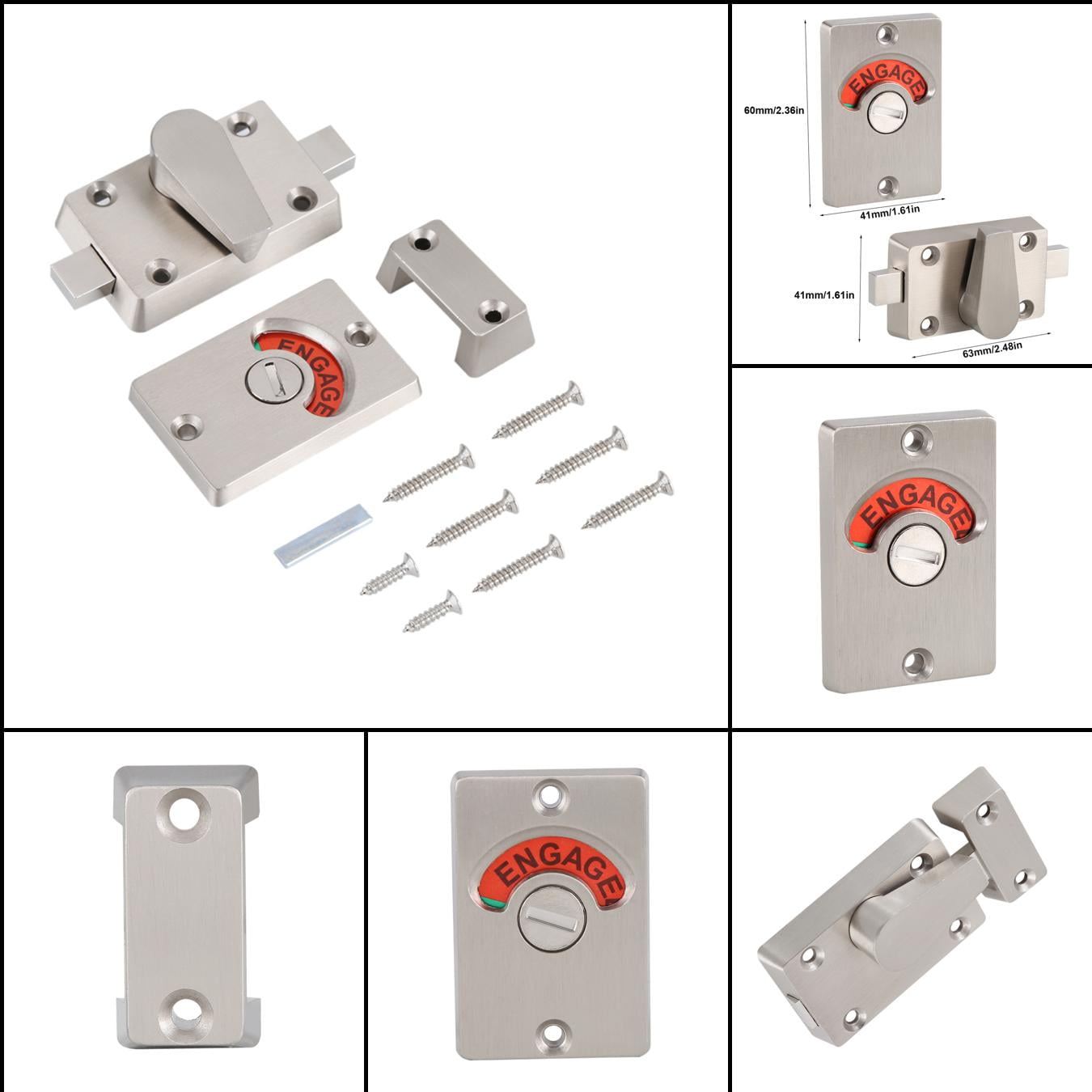 Door Latch, Vacant Engaged Door Lock Latch Indicating Lock With Bolt ...