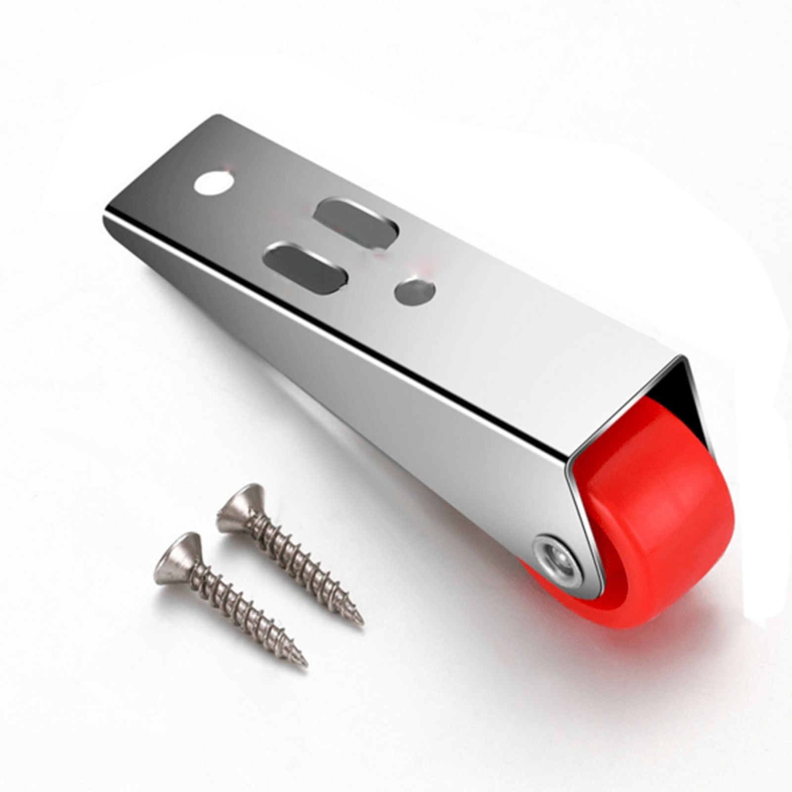 Door Length Bracket Swivel Casters 4 Holes Red, Gate Caster Replacement ...